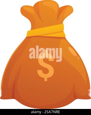 Big yellow money bag is overflowing with cash, representing wealth ...