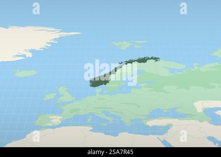 Location of Norway on the world map, marked with Norway flag pin ...
