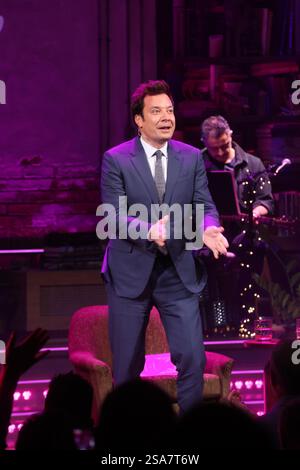 Lin-Manuel Miranda and Jimmy Fallon pose after the Lin-Manuel Miranda's New Wax Figure for ...