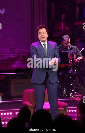 Lin-Manuel Miranda, Jimmy Fallon, Lin-Manuel Miranda Wax Figure at the press conference for Lin ...