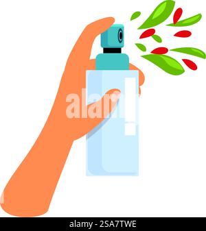 Fresh air spray icon flat vector. Aerosol bottle. Room effect isolated ...