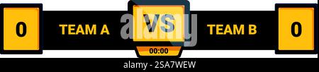 Digital clock is showing the score is tied zero to zero at the start of ...
