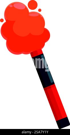 Red smoke signal bomb is emitting a cloud of smoke Stock Vector Image ...