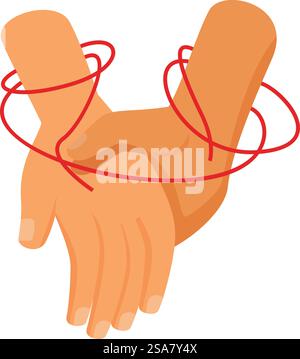 Red string of fate is connecting two hands trying to break free Stock ...