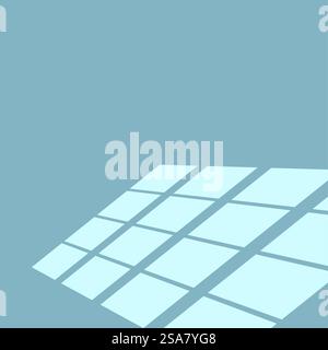 Sunlight is casting a geometric pattern on a wall from a slanted window ...