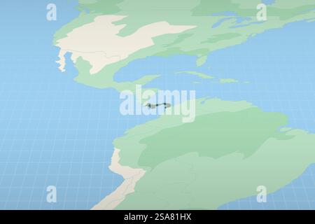 Location of Panama on the world map, marked with Panama flag pin ...