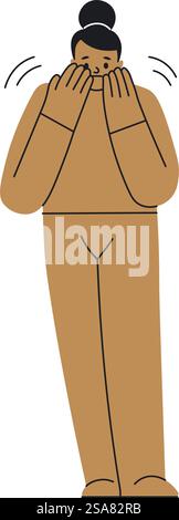 Female character expressing shame emotion vector Stock Vector Image ...
