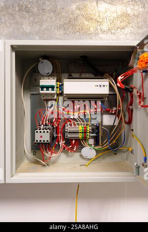 Control panel with terminals and wires inside view Stock Photo - Alamy