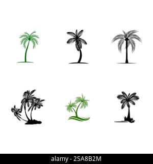 coconut tree logo design template premium. Palm tree icon inspiration ...