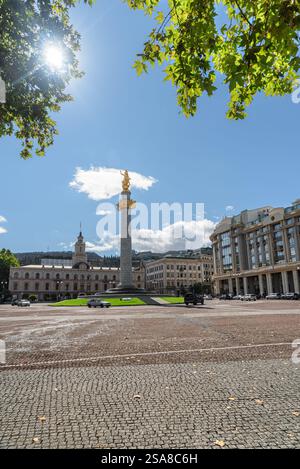 Awesome view of Freedom Square in Tbilisi, Georgia Stock Photo - Alamy