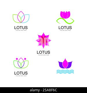 Beauty Vector lotus flowers design logo Template icon Stock Vector ...