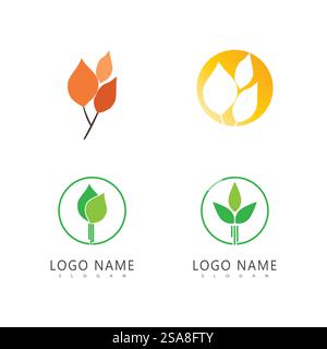 Leaf green logo and symbol vector template Stock Vector Image & Art - Alamy
