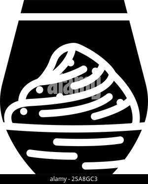 french cuisine chocolate mousse glyph icon vector illustration Stock ...