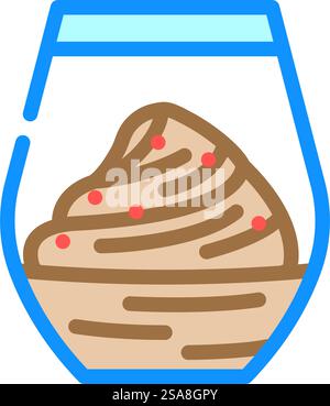 french cuisine chocolate mousse color icon vector illustration Stock ...