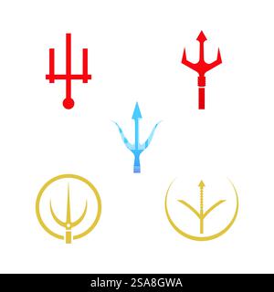 Trident Logo Template vector icon illustration design Stock Vector ...