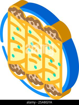 enchiladas mexican cuisine isometric icon vector illustration Stock ...