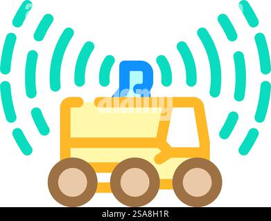 lidar sensors autonomous delivery color icon vector illustration Stock ...