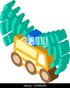 lidar sensors autonomous delivery icon color illustration Stock Vector ...