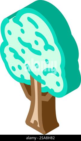 padauk tree jungle amazon isometric icon vector illustration Stock ...