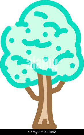 padauk tree jungle amazon color icon vector illustration Stock Vector ...