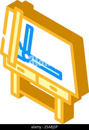 drafting table architectural drafter color icon vector illustration ...