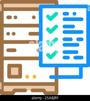 data validation database icon color illustration Stock Vector Image ...