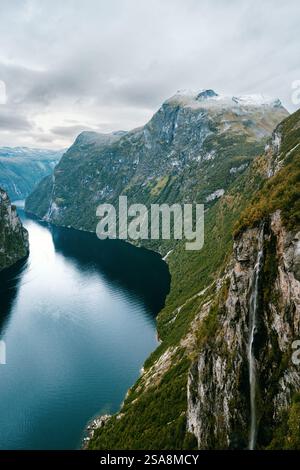 View of beautiful Geiranger, Norway Stock Photo - Alamy
