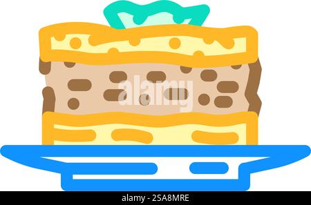 moussaka dish greek cuisine color icon vector illustration Stock Vector ...