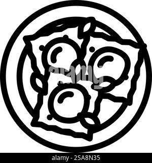 ravioli pasta italian cuisine line icon vector illustration Stock ...