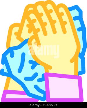 hand wiping with paper towel color icon vector illustration Stock ...