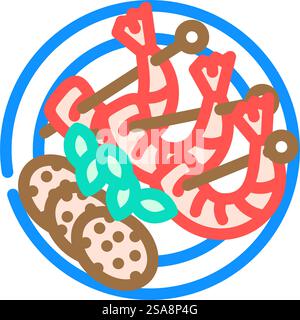 tapas selection spanish cuisine color icon vector illustration Stock ...