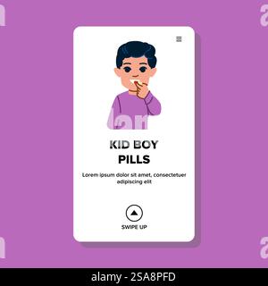 child kid boy pills vector Stock Vector Image & Art - Alamy