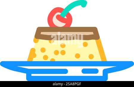 spanish flan spanish cuisine color icon vector illustration Stock ...