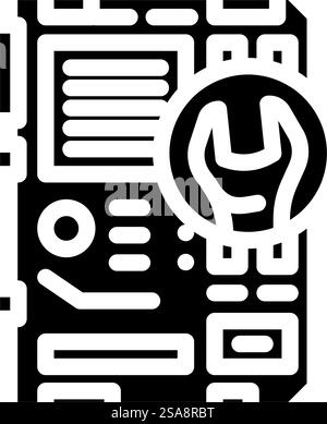 chip repair glyph icon vector illustration Stock Vector Image & Art - Alamy