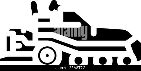 asphalt paver construction vehicle glyph icon vector illustration Stock ...