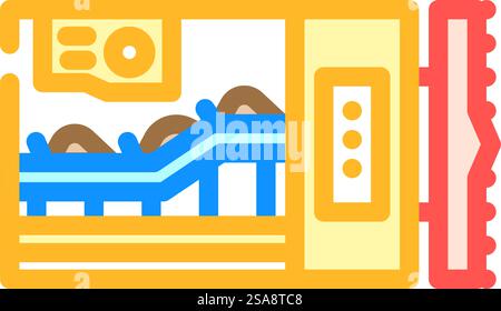 tunnel boring construction vehicle color icon vector illustration Stock ...