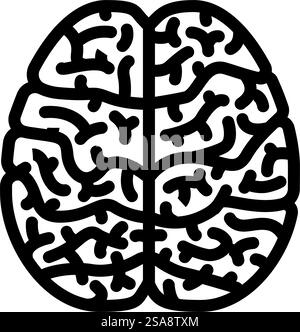 brain mapping neuroscience neurology line icon vector illustration ...