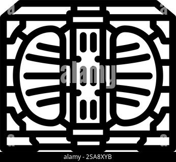 fusion experiment nuclear energy line icon vector illustration Stock ...