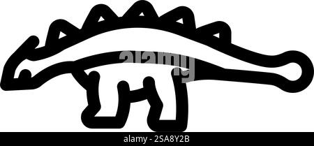 ankylosaurus dinosaur animal line icon vector illustration Stock Vector ...