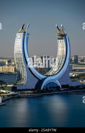 The newly developed Lusail city and and crescent tower known as ...