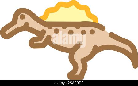 spinosaurus dinosaur animal color icon vector illustration Stock Vector ...