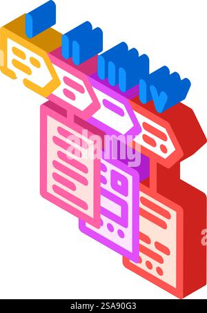 content organization technical writer isometric icon vector illustration Stock Vector Image ...