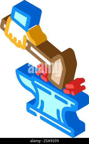 forge blacksmith metal isometric icon vector illustration Stock Vector ...