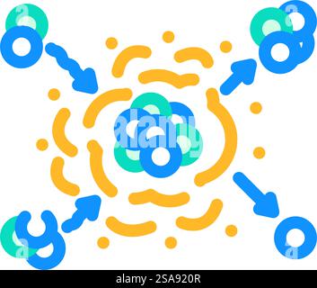 fusion nuclear energy color icon vector illustration Stock Vector Image ...