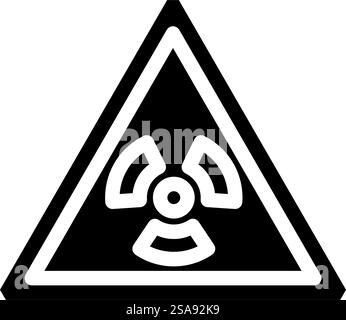Nuclear energy glyph icon. Atomic power. Radiation. Radioactive danger ...