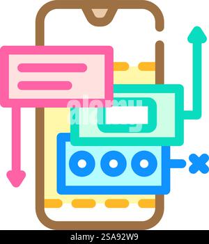 hierarchy ux ui design icon color illustration Stock Vector Image & Art ...