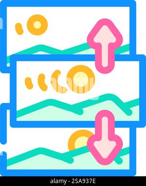 parallax scrolling ux ui design isometric icon vector. parallax scrolling ux ui design sign ...