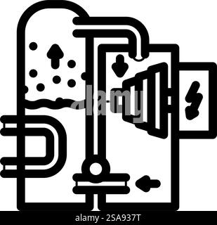steam generation nuclear energy line icon vector illustration Stock ...