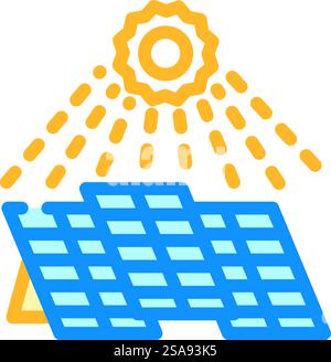 sun rays solar panel color icon vector illustration Stock Vector Image ...