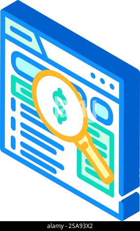 paid search seo isometric icon vector illustration Stock Vector Image ...
